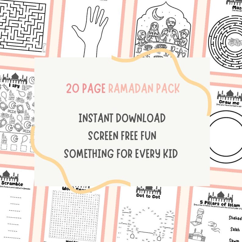 Ramadan Activity Pack | Printable Islamic Worksheets for Kids | Ramadan ...