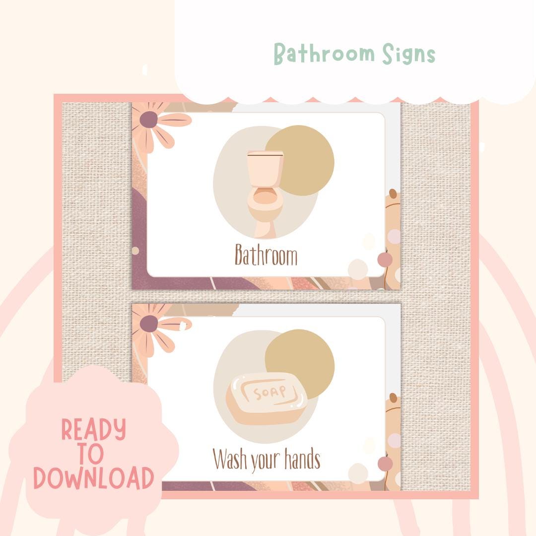 Boho Minimalist Classroom Center Signs – Neutral Printable Labels for ...