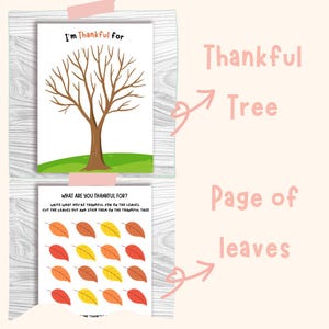 Thankful Tree Activity, Printable Thanksgiving Game, Fall Activity for ...