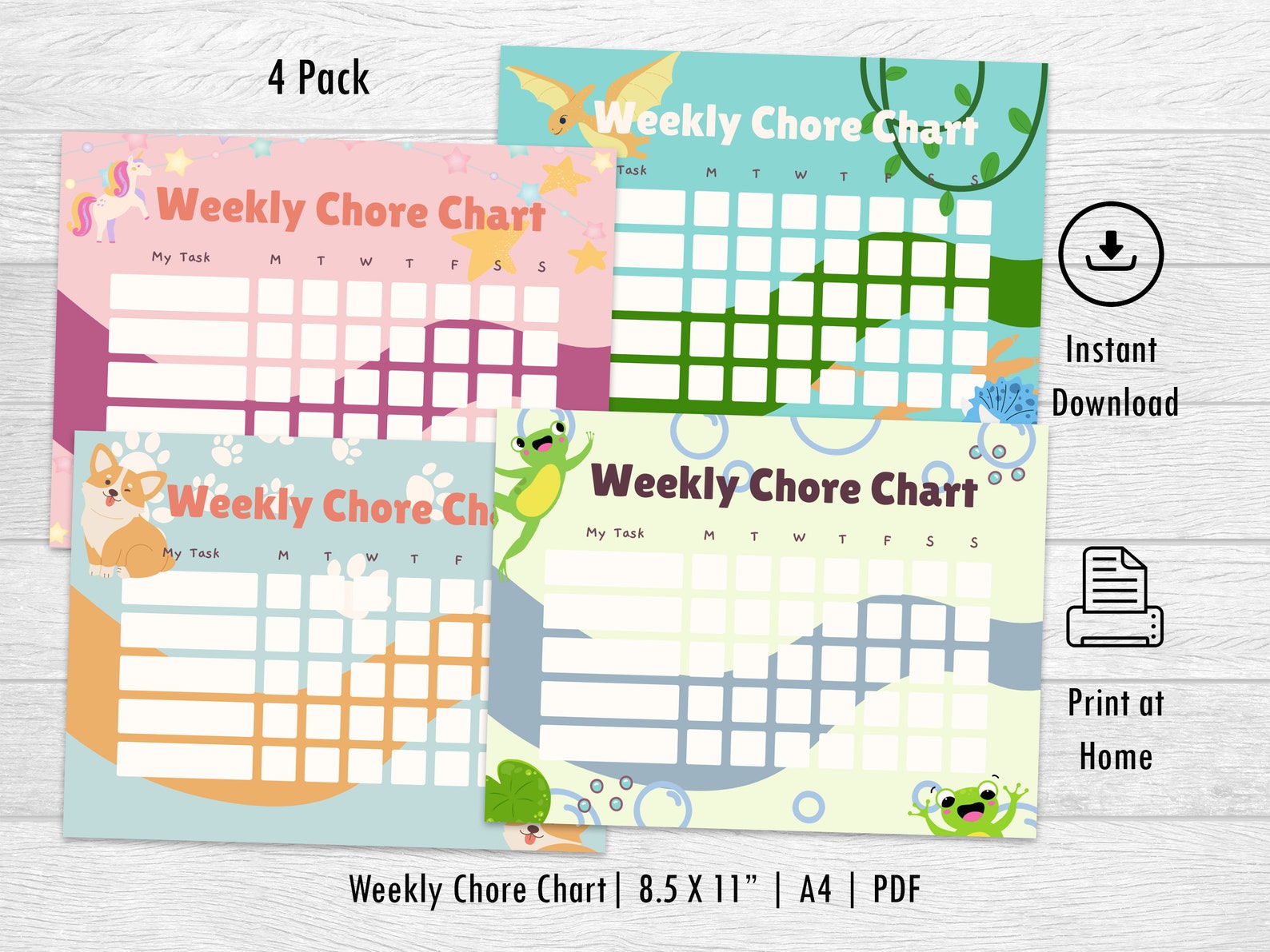 Chore Chart for Kids Printable Behavior Chart Allowance Chart ...