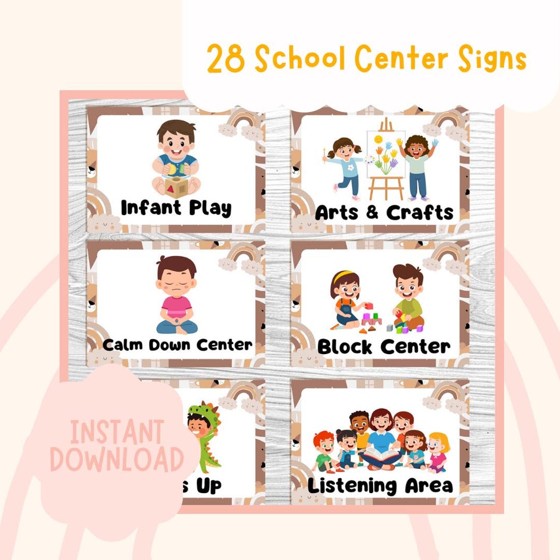 Editable Preschool Center Signs – Printable Classroom Labels for Early ...