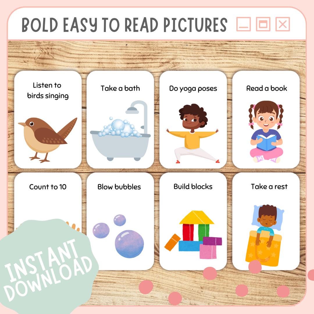 32 Pages Calming Strategy Cards for Kids, Mindfulness & Coping Skills ...