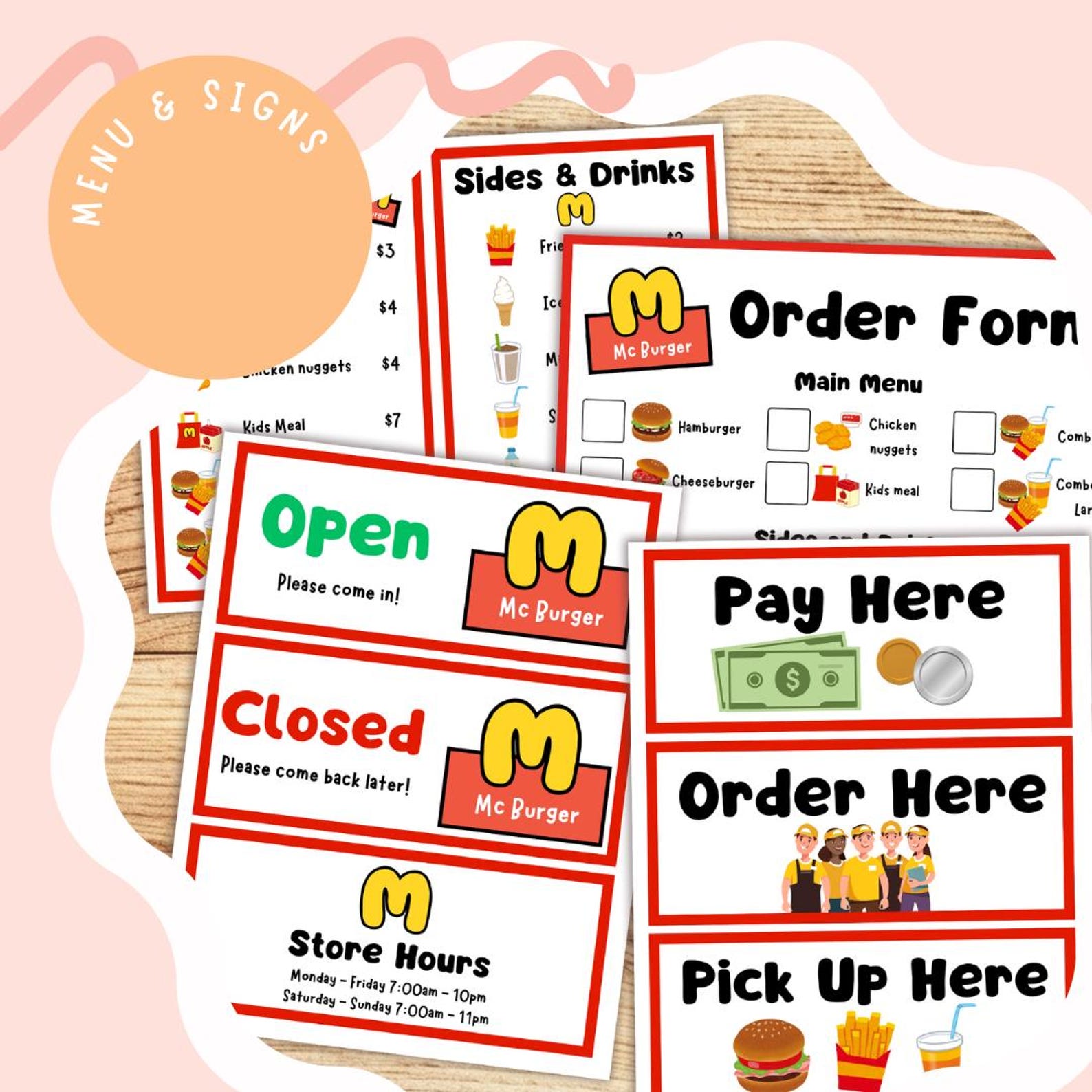 Fast Food Dramatic Play Printables. Download. Classroom Play Center ...