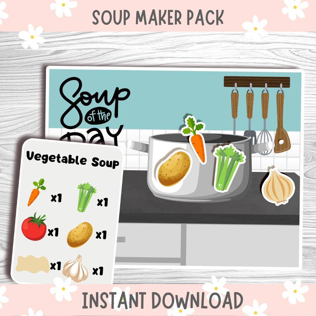 Fun Kids Soup Making, Downloadable Printable Creative Play, Preschool ...