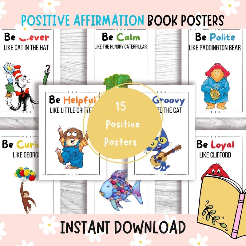 Book Character Affirmation Signs - Etsy
