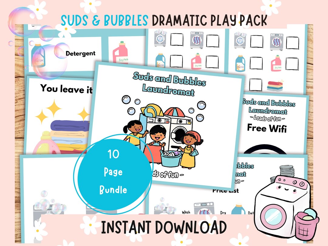Laundromat Creative Play Printable | Pretend Play Set for Kids ...