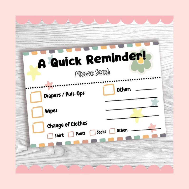 Printable 3 Daycare Note Home, Daycare Quick Note Home, Daycare Forms ...