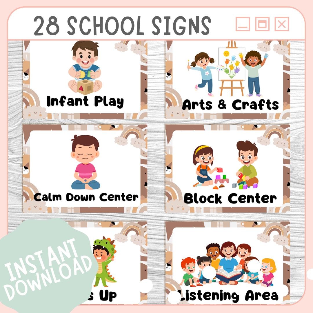 28 Preschool Center Signs – Printable Classroom Labels for Early ...