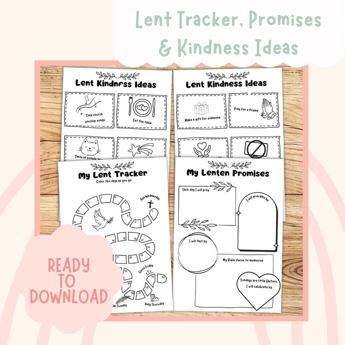 Lent Printable 32 PAGES Kids Activity Pack – Fun & Faith-based Learning ...