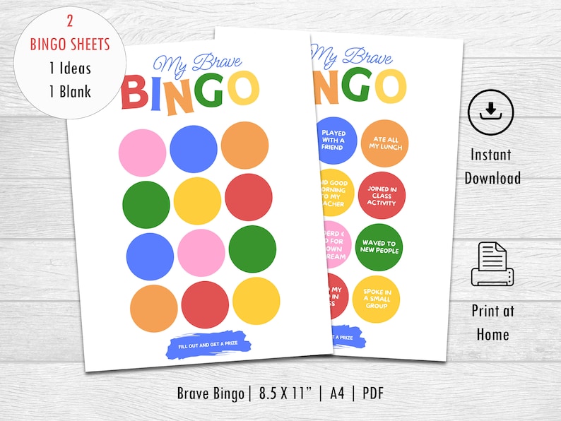 Brave Bingo, Rewards Chart. Selective Mutism, Anxiety for Kids. - Etsy