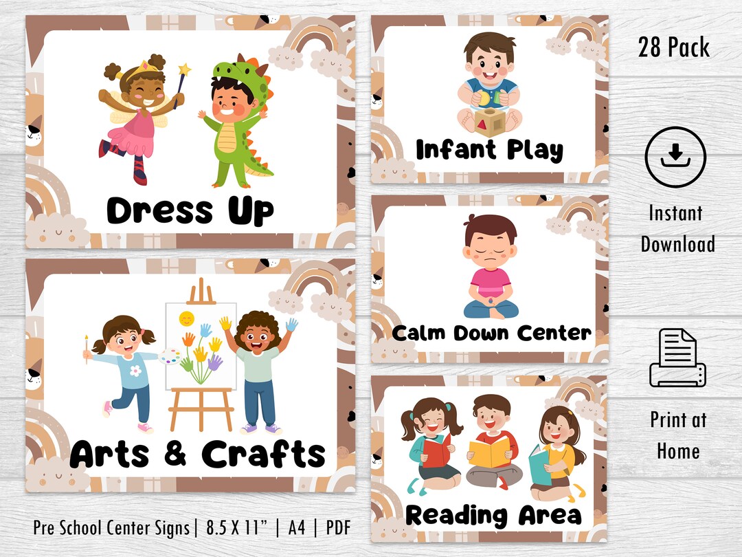 28 Pre School Center Signs, Pre-k Classrooms Printouts, Day Care Center ...