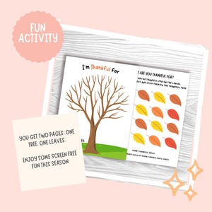 Thankful Tree Activity, Printable Thanksgiving Game, Fall Activity for ...