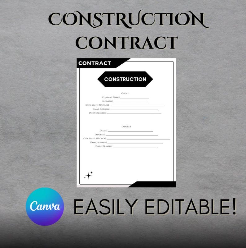 Construction Contract - Construction Template - Handyman, Contract ...