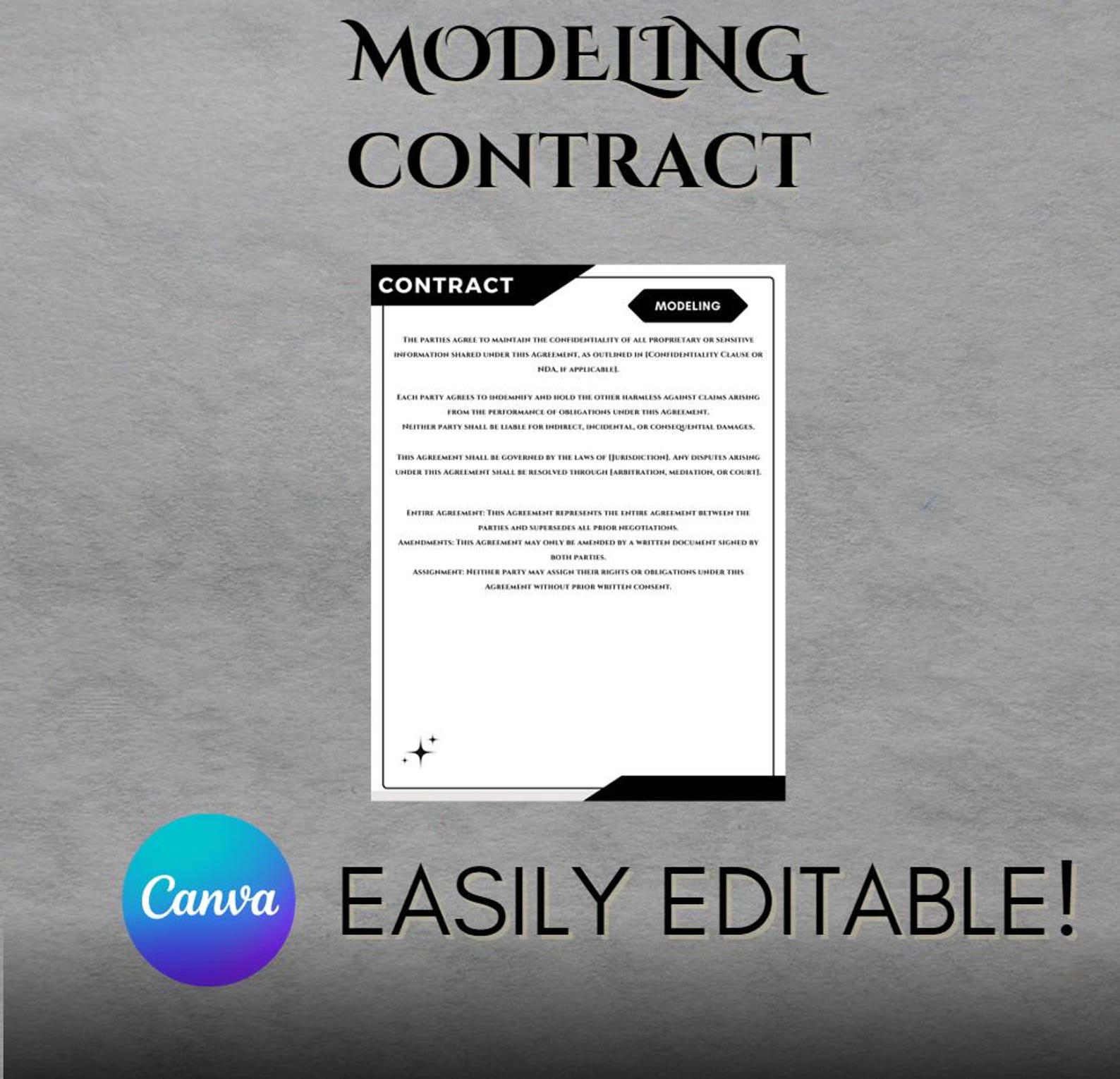 Comprehensive Model Contract Agreement Template | Professional Modeling ...