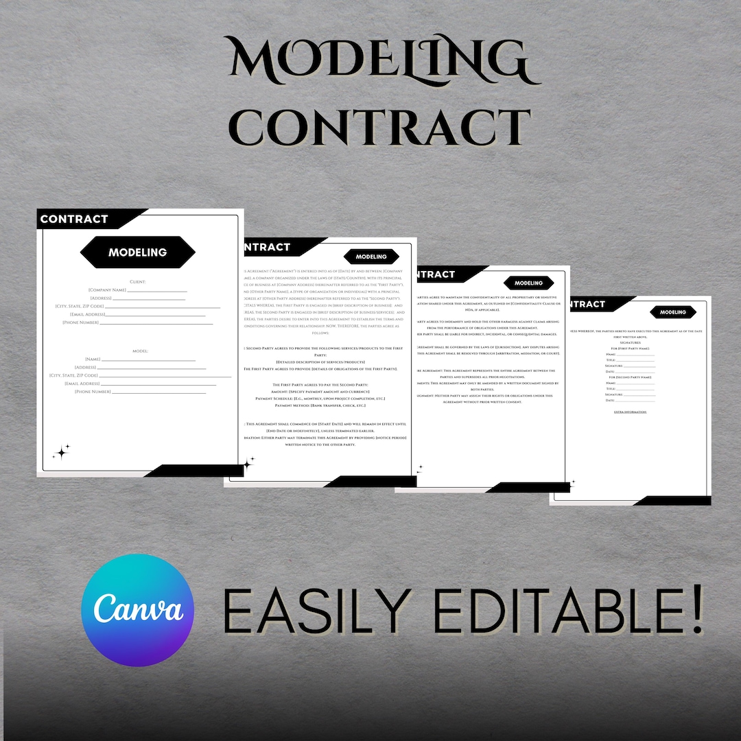 Comprehensive Model Contract Agreement Template | Professional Modeling ...