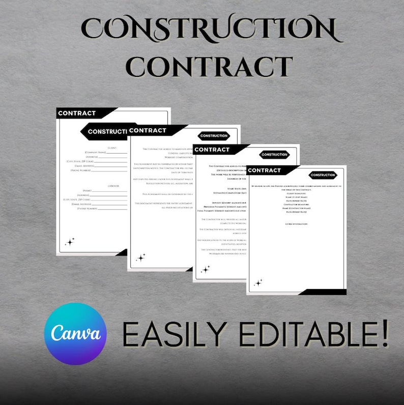 Construction Contract - Construction Template - Handyman, Contract ...