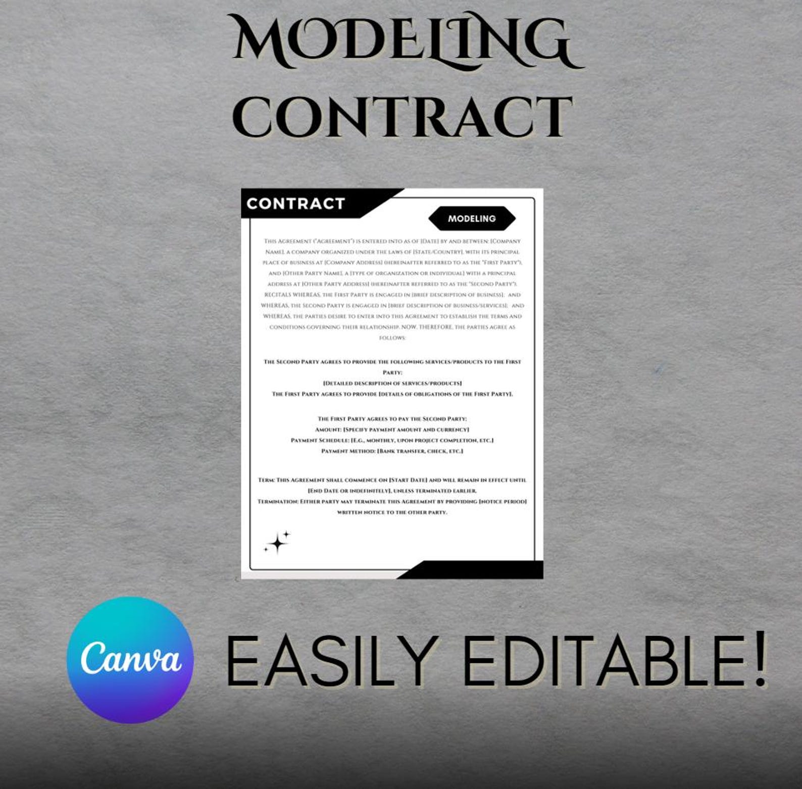 Comprehensive Model Contract Agreement Template | Professional Modeling ...