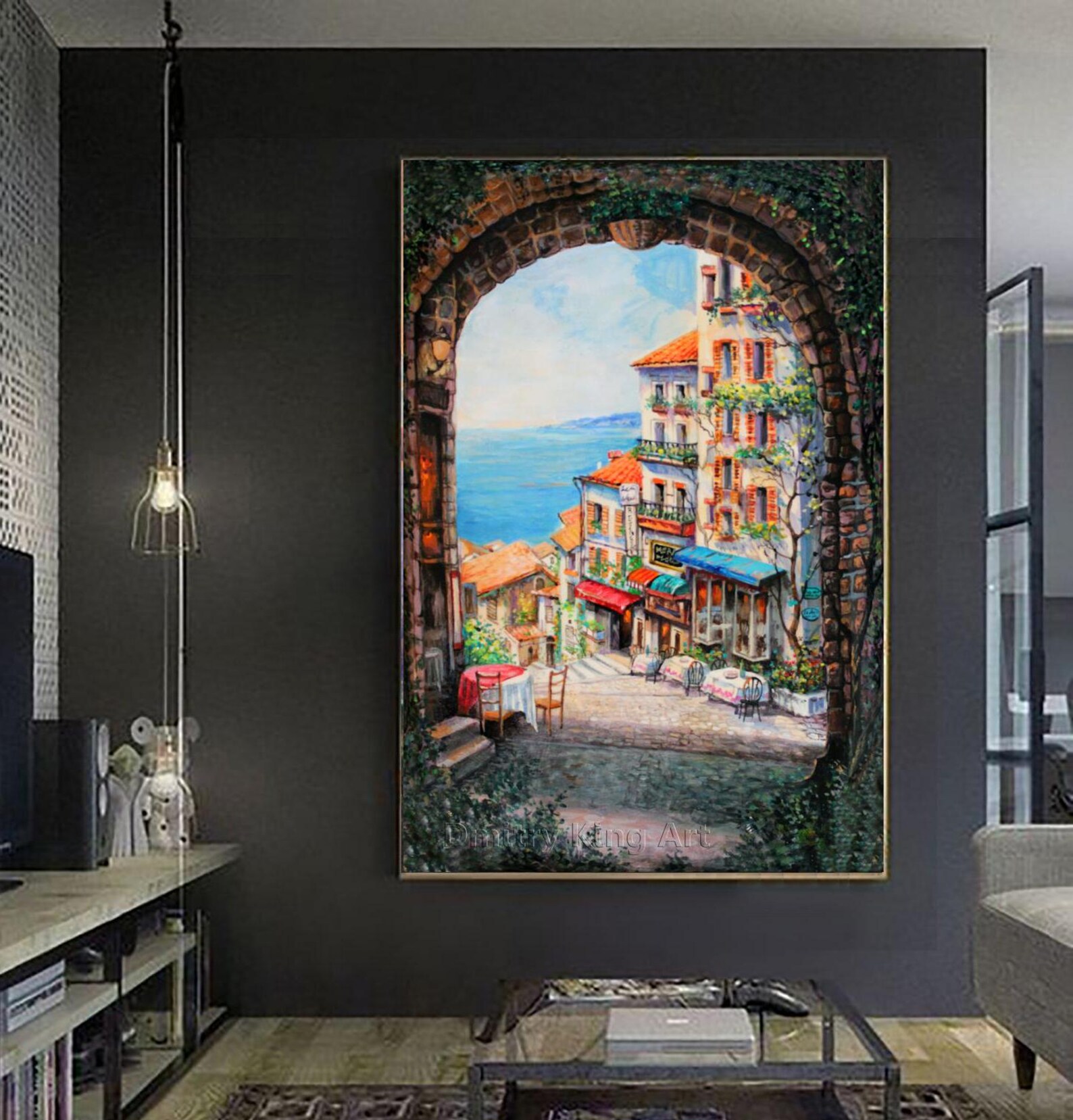 Large Italian Landscape Art Cozy Italian Street Art, Italian Wall Art ...