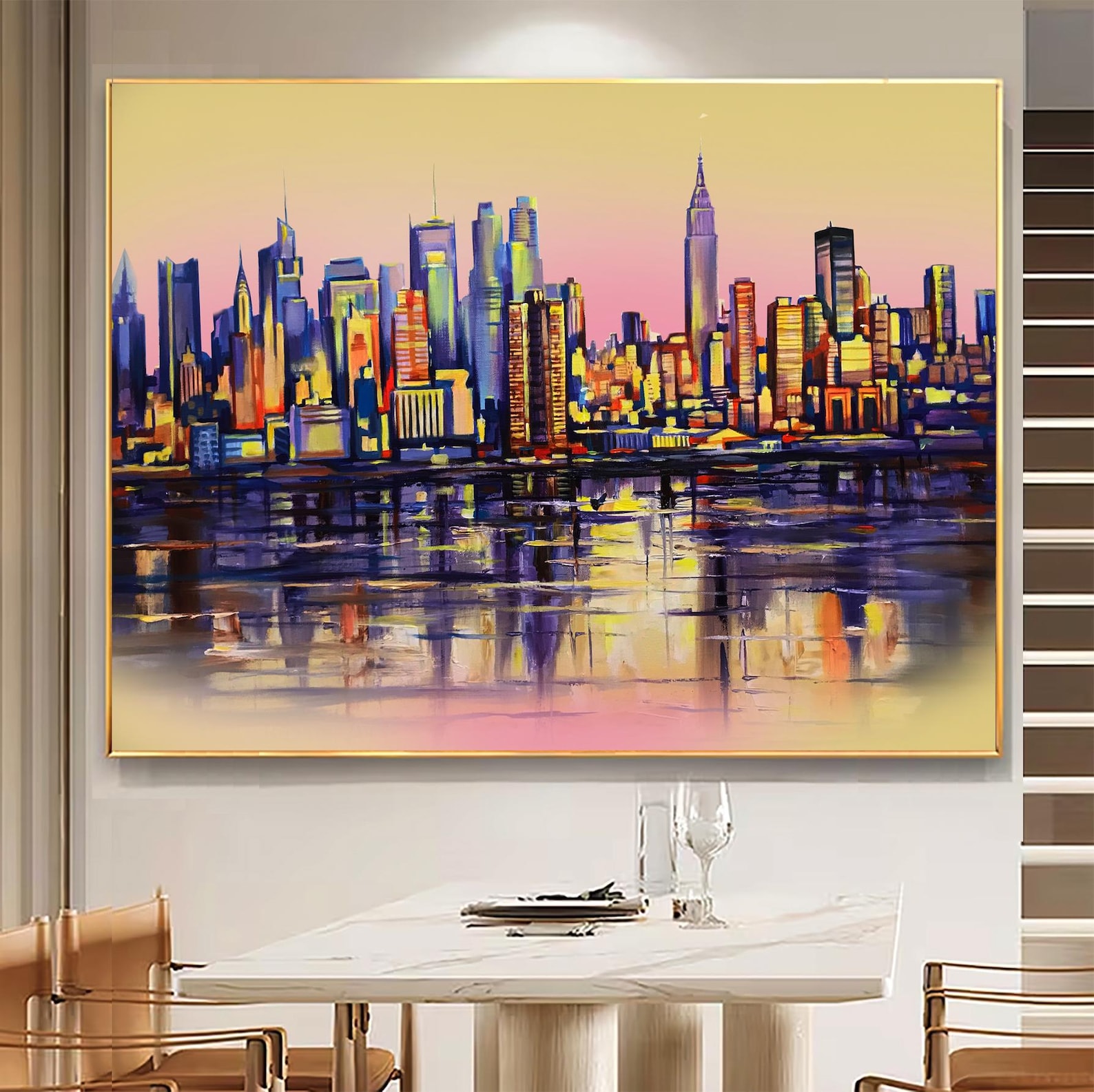 Large New York Wall Art Print, Modern New York City Skyline Canvas, New ...