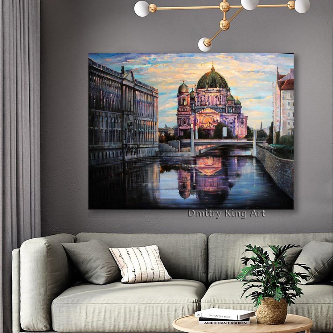 Large Berlin Artwork for Living Room, Cityscape Wall Art German Artwork ...