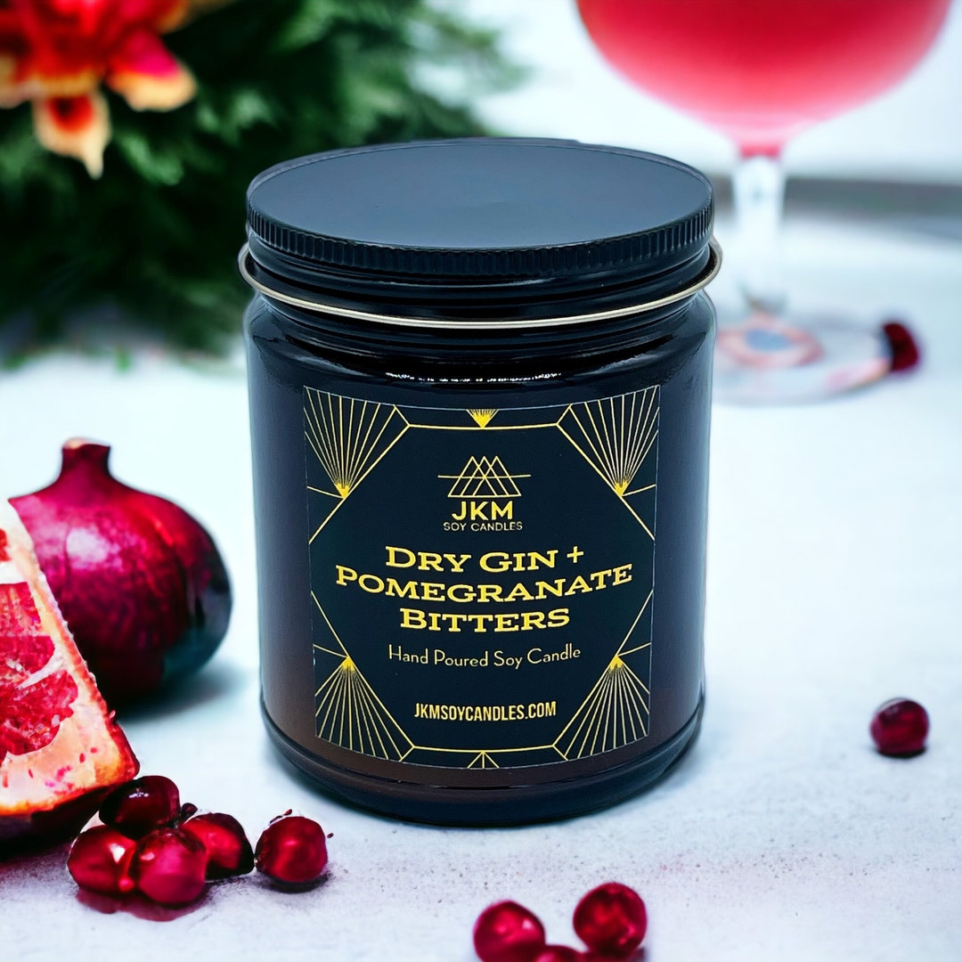 Dry Gin + Pomegranate Bitters Soy Candle - Classic Collection - Etsy