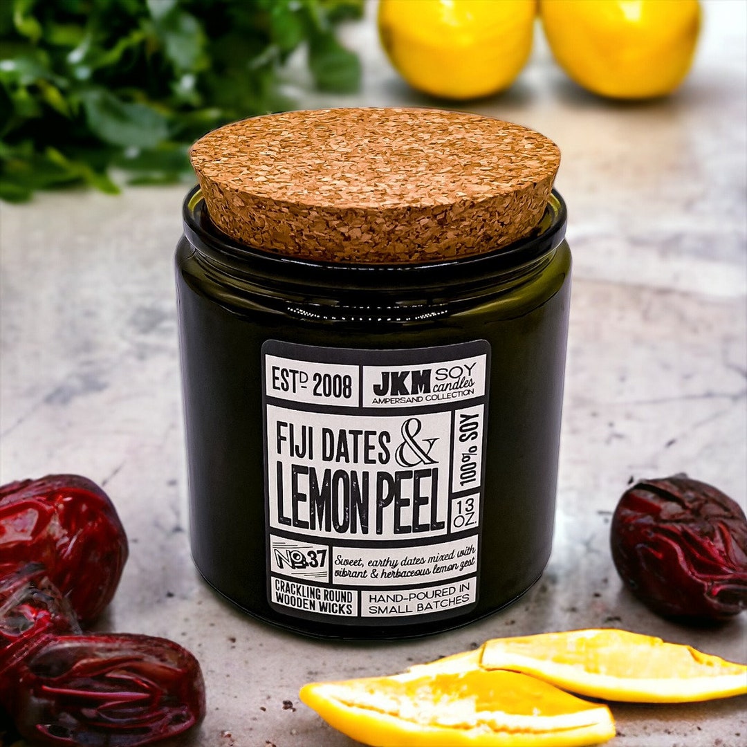 Fiji Dates & Lemon Peel 13oz Soy Candle - Ampersand Collection - Etsy