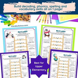 Winter Themed Word Ladder Puzzles - Etsy