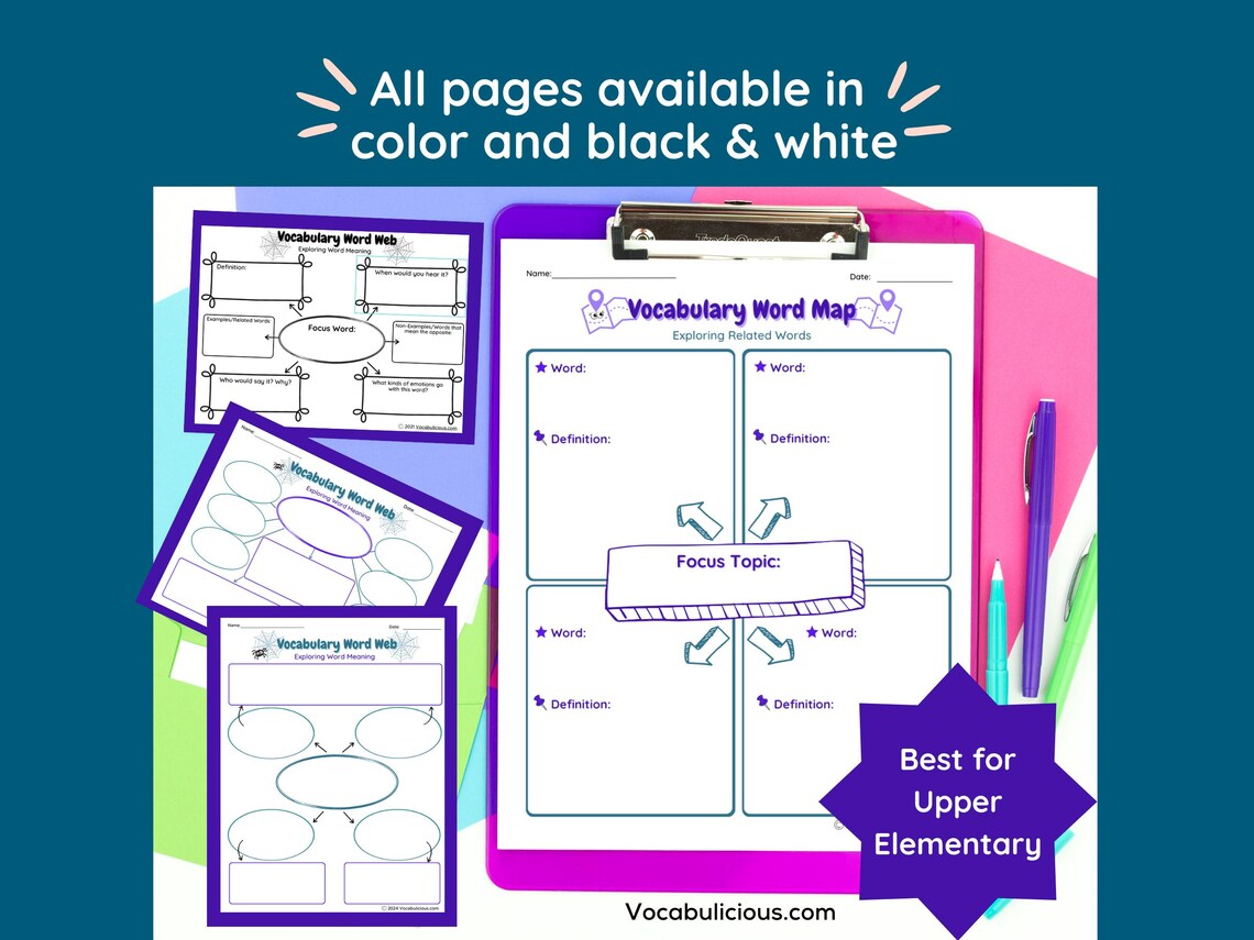Vocabulary Word Map Graphic Organizer - Etsy