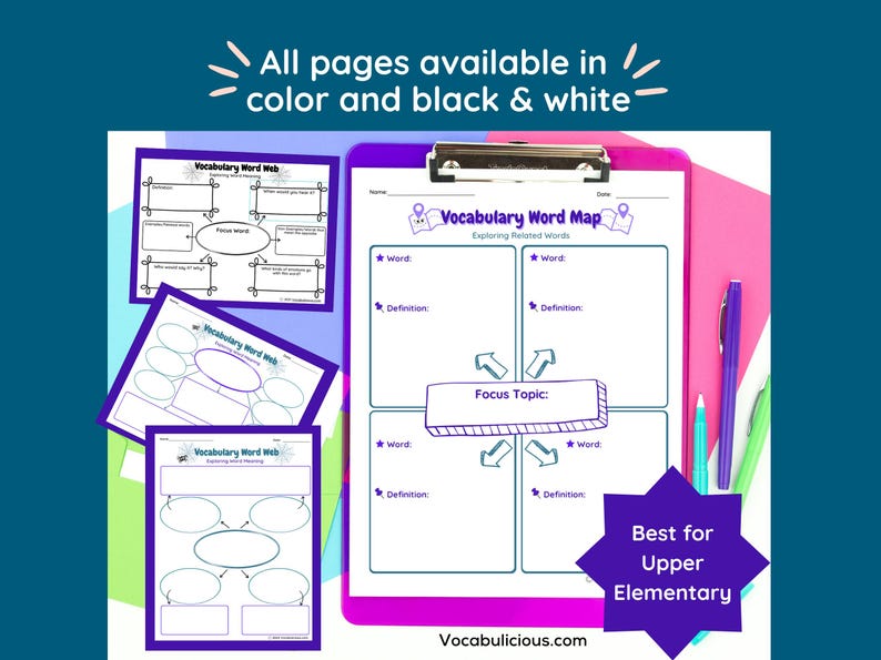 Vocabulary Word Map Graphic Organizer - Etsy
