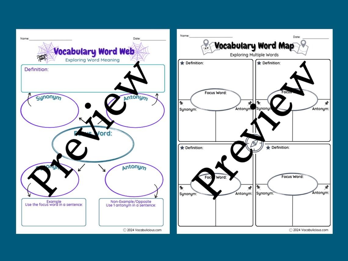 Vocabulary Word Map Graphic Organizer - Etsy