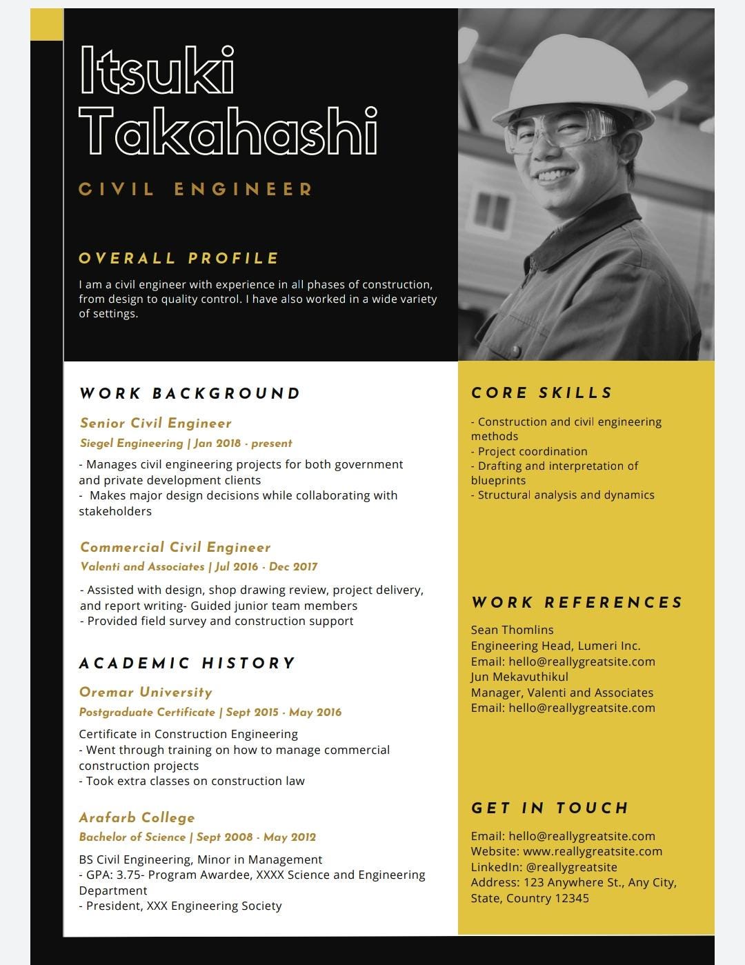 CV / Resume for Engineers - Etsy