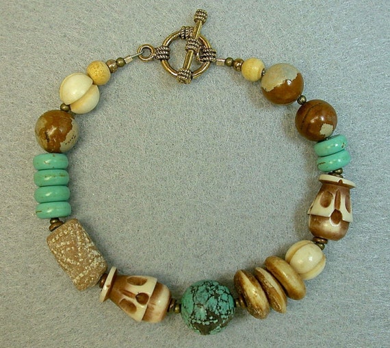 Vintage Israeli Sandstone Etched Rare Bead Dangle Dr… - Gem