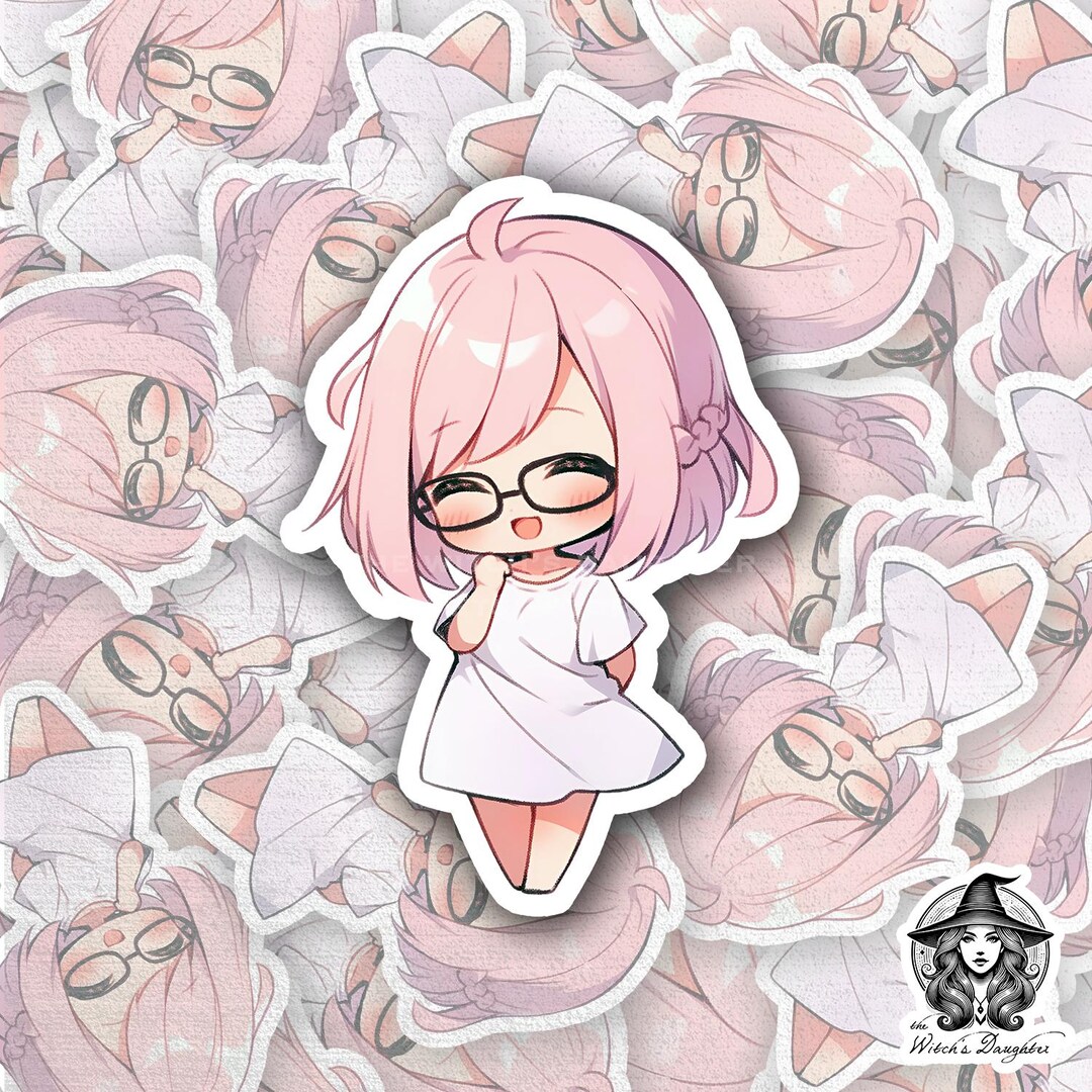 Kawaii Chibi Girl Sticker – Adorable Pink-haired Anime Character With ...