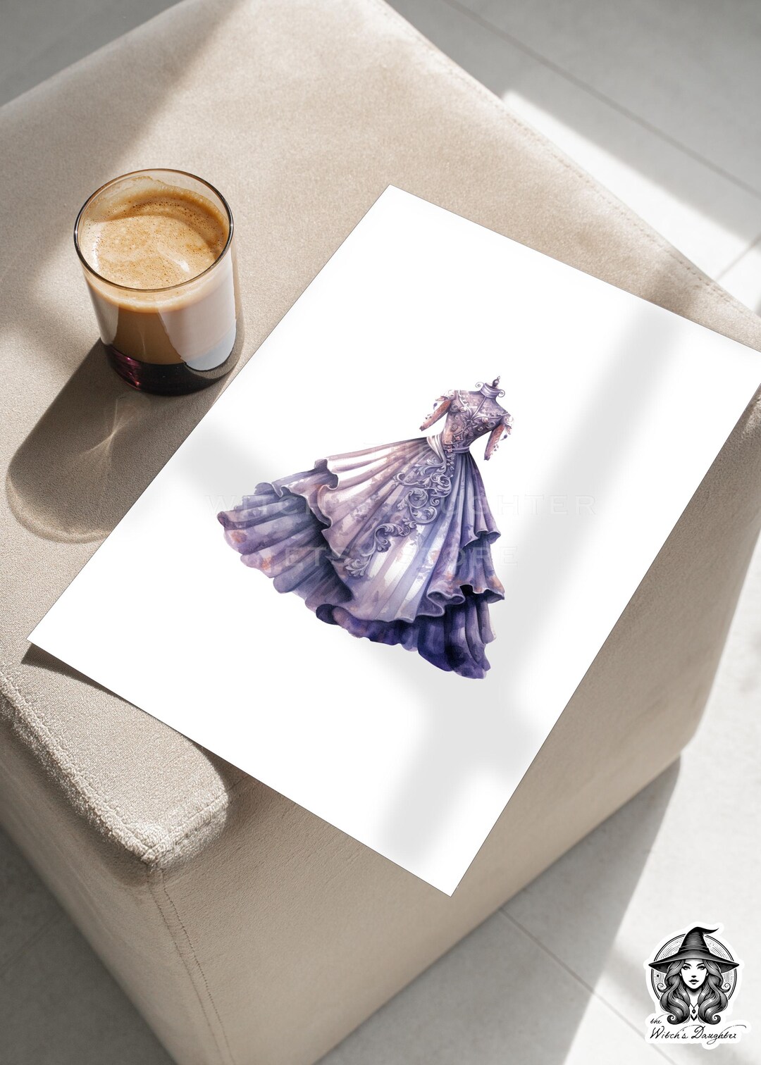Lavender Phantom Armor Gown Art Print | Renaissance Battle Dress - Etsy