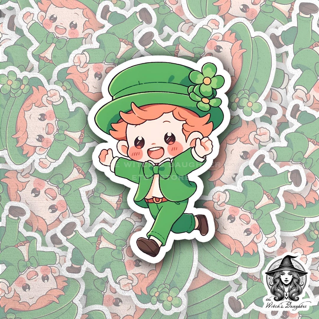 Irish Chibi Leprechaun Sticker | St Patricks Day Kawaii Decor | Happy ...