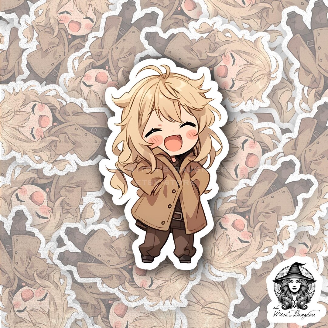 Charming 3" Kawaii Blonde Girl Sticker | Cozy Anime-style Vinyl Sticker ...