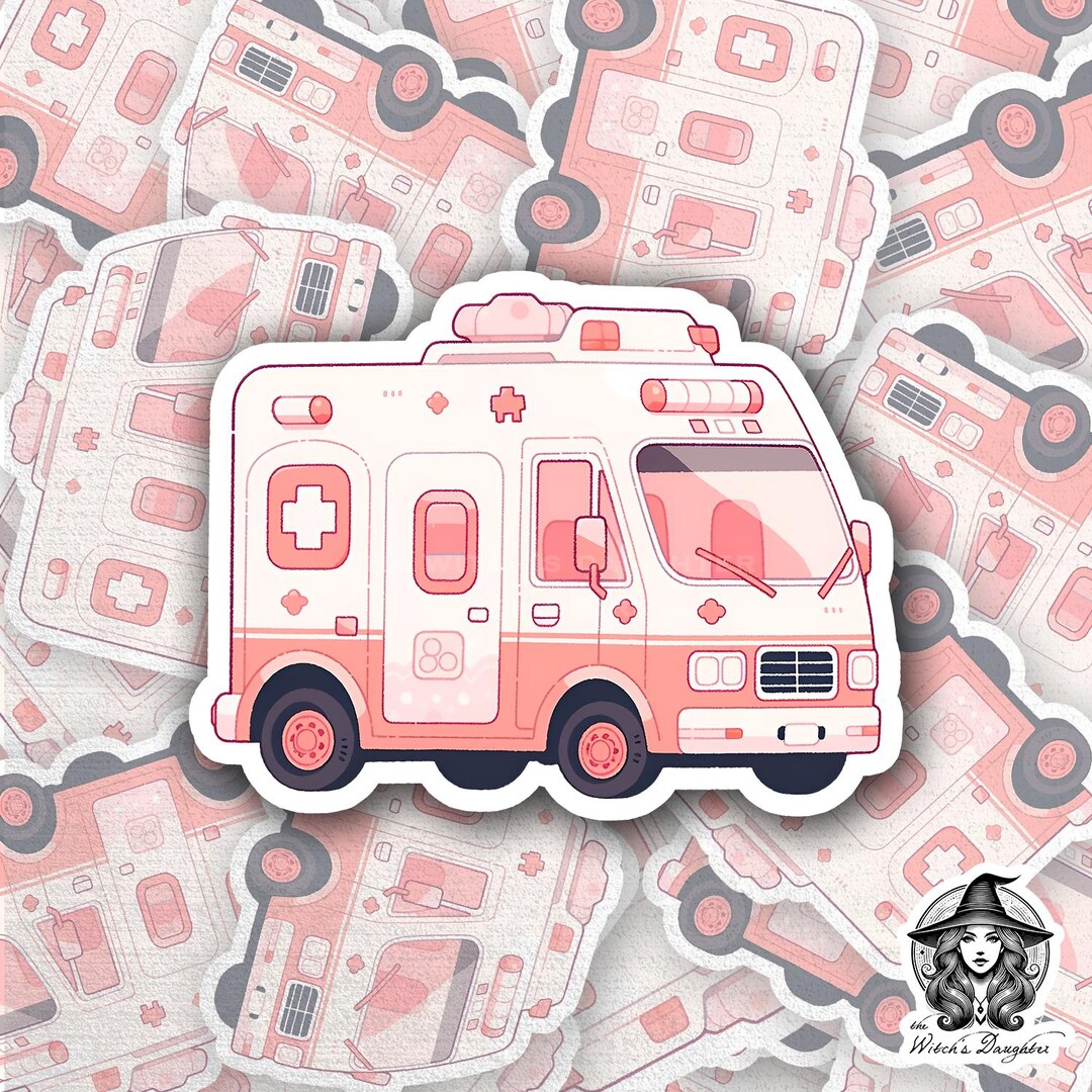 Kawaii Ambulance Building Sticker | Cute Medical Paramedic and EMT ...