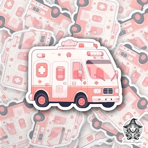 Kawaii Ambulance Building Sticker | Cute Medical Paramedic and EMT ...