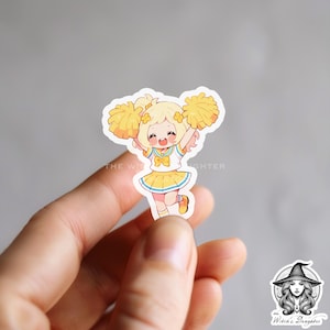 3" Cheerleader Chibi Sticker – Kawaii Anime Vinyl Decal, Cute Yellow ...