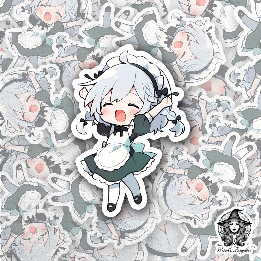 Kawaii Anime Maid Sticker – Waterproof Chibi Vinyl Decal - Etsy