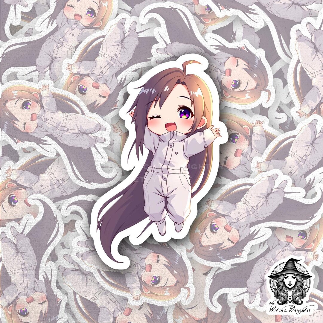 DIGITAL PNG FILE | Kawaii Chibi Anime Girl Sticker | Cute Happy Winking ...