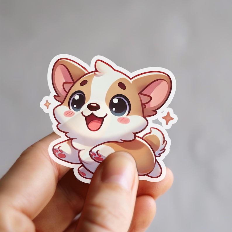 Kawaii Corgi Vinyl Sticker | Cute Laptop Decal - Etsy
