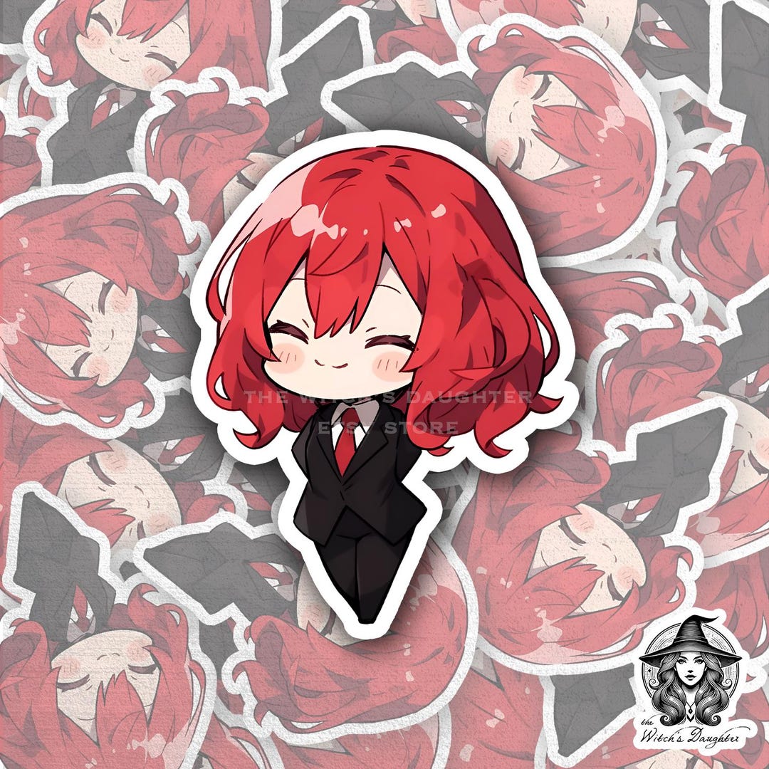 Red Hair Chibi Sticker | Kawaii Anime Business Girl | Cute Professional ...