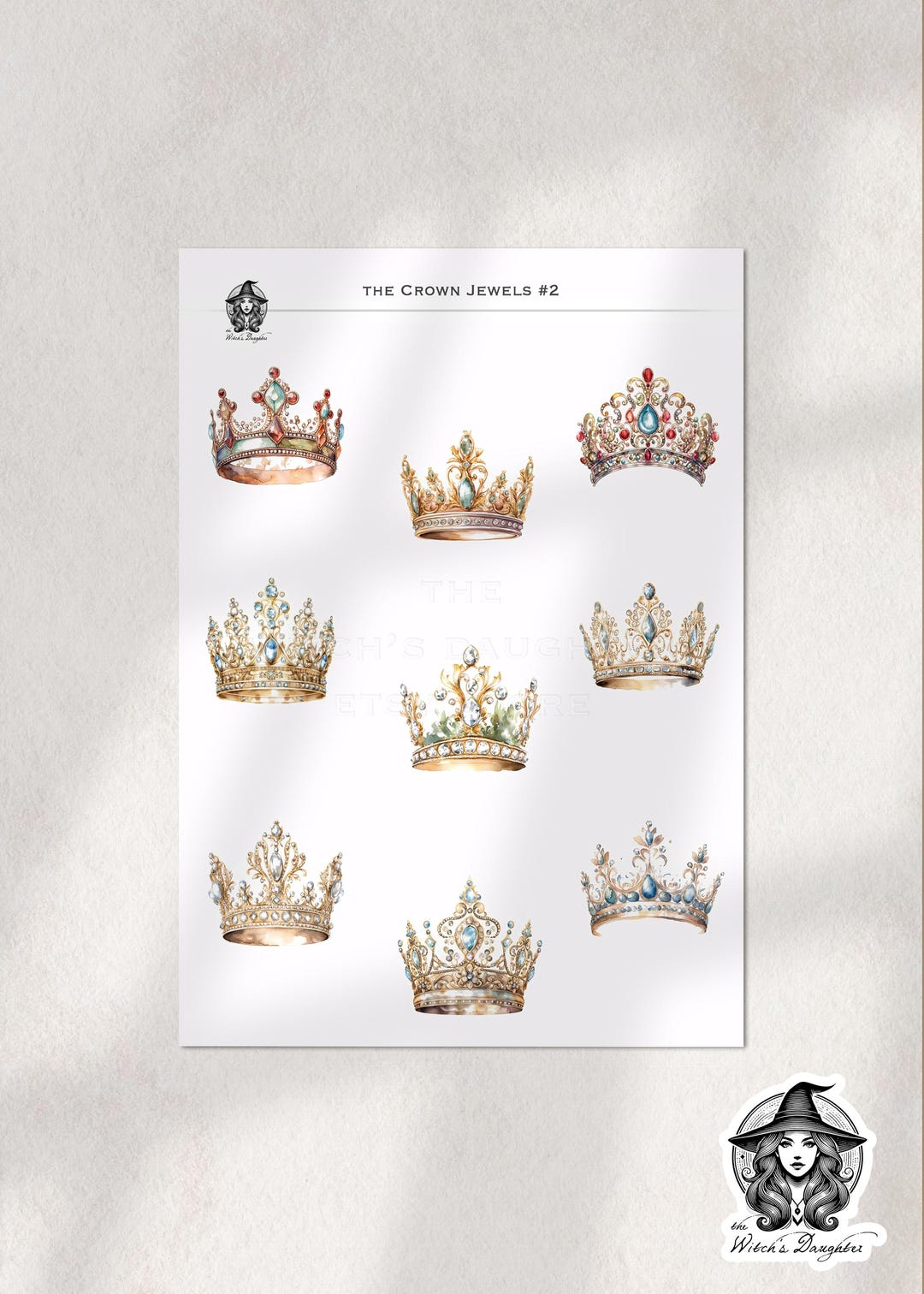 The Crown Jewels Printable Sticker Set #2 | Elegant Royal Crowns ...