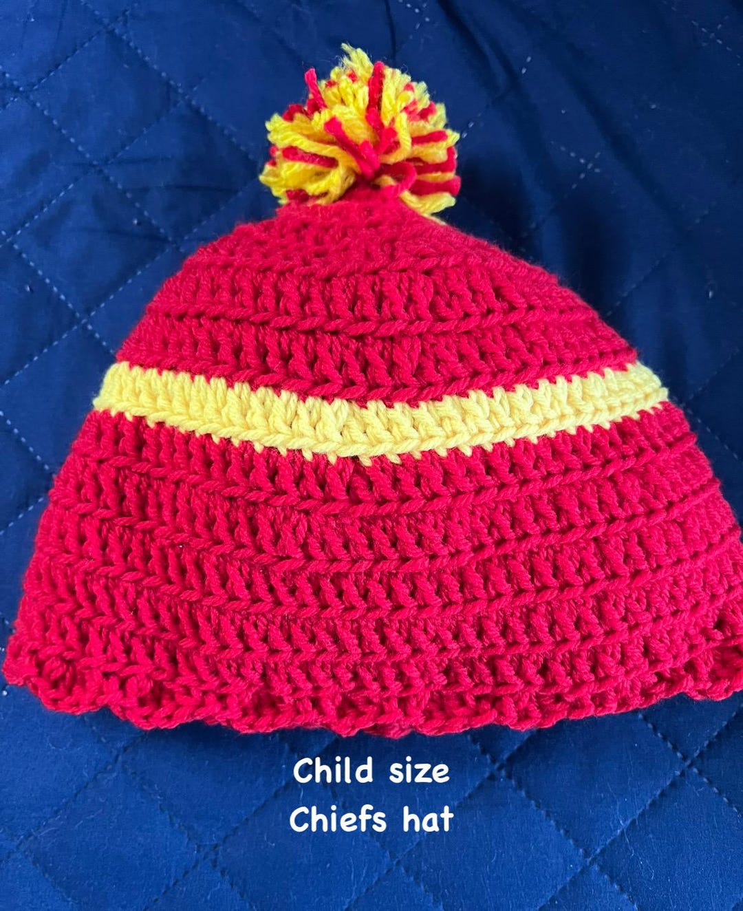 KC Chiefs Inspired Winter Handmade Crocheted Hat Youth Size - Etsy