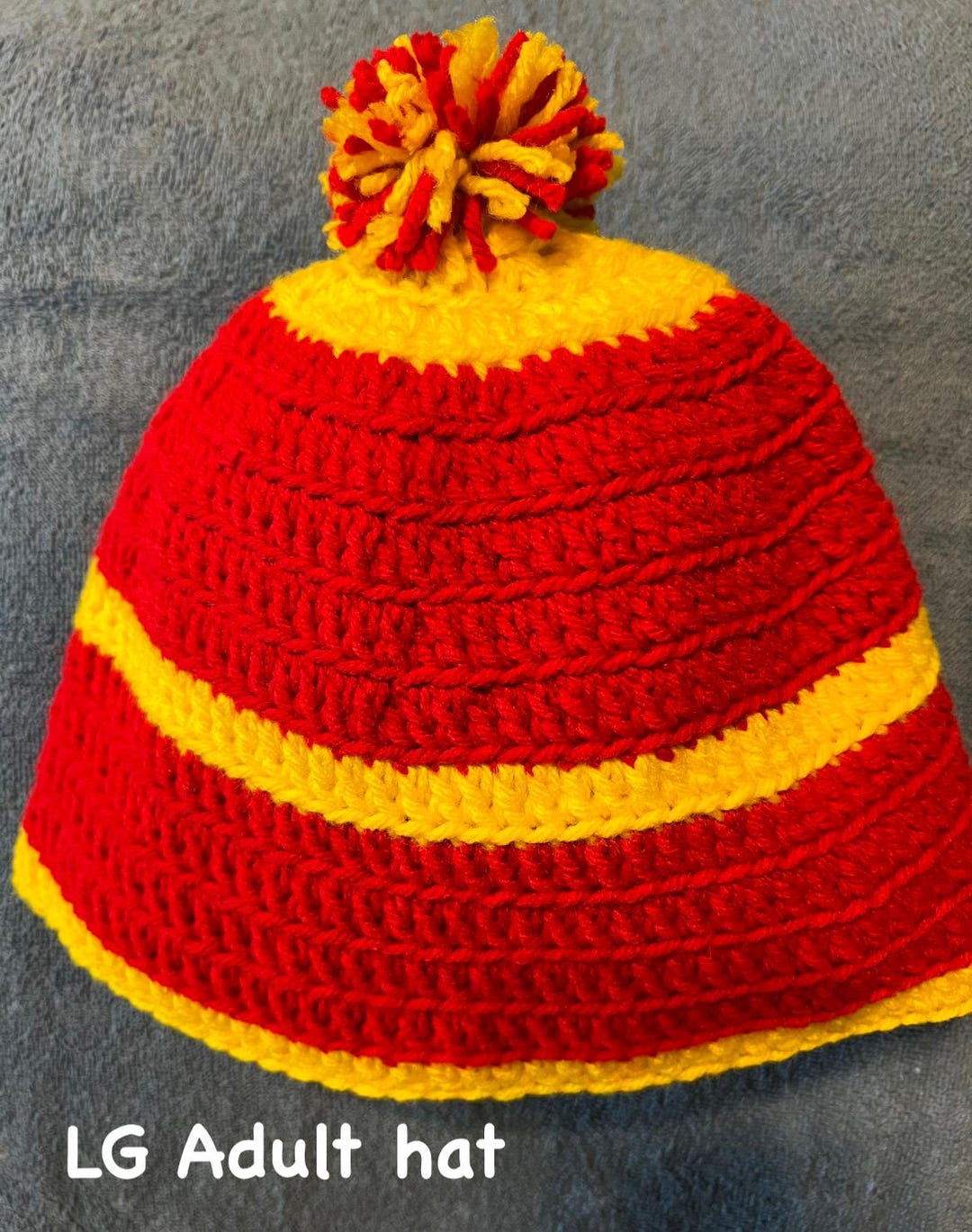 KC Chiefs Inspired Winter Handmade Crocheted Adult Large Hat - Etsy