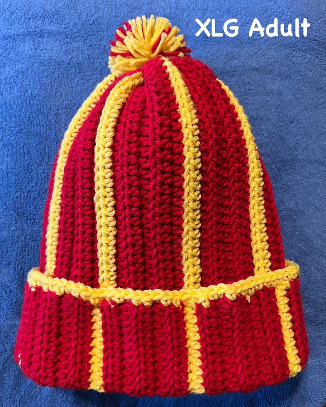 KC Chiefs Inspired Winter Handmade Crocheted Hat XLG - Etsy