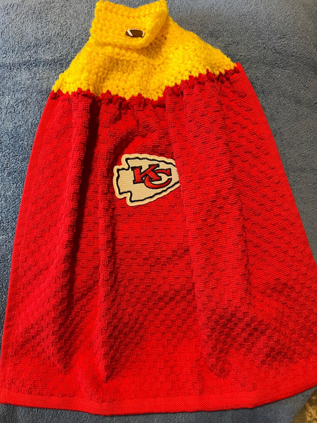 KC CHIEFS Inspired Kitchen T-towels Hand Crocheted Hanging Towel ...