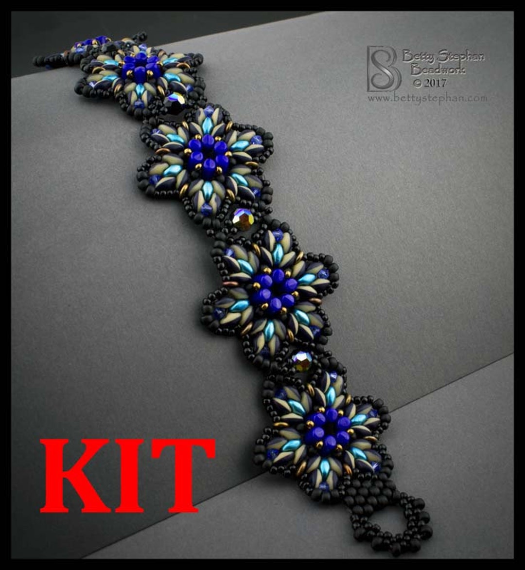 Kit- Starburst Bracelet- Blue- Beadwoven Bracelet Kit - Etsy