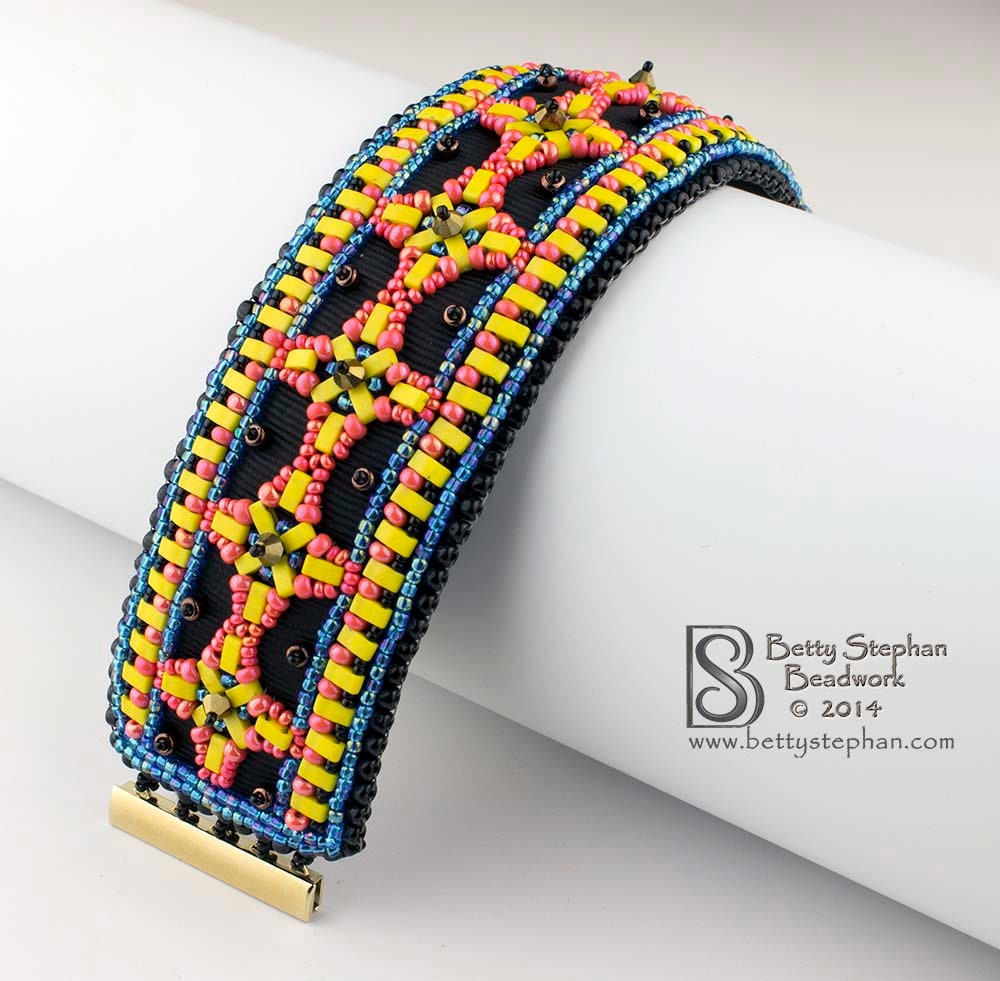 Aztec Cuff Bracelet KIT Bead Embroidery and Beadweaving- Bright Colors ...